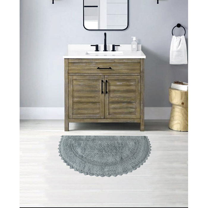 Red Barrel Studio® Crochet Triangle Lace Bath Rug | Wayfair