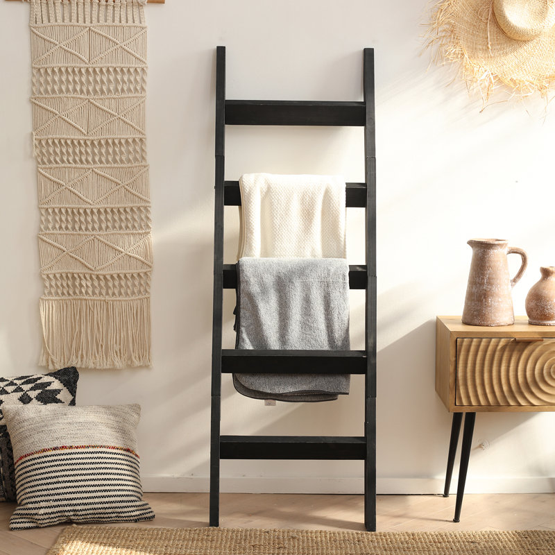 Gracie Oaks 58in Wooden Blanket Ladder & Reviews | Wayfair