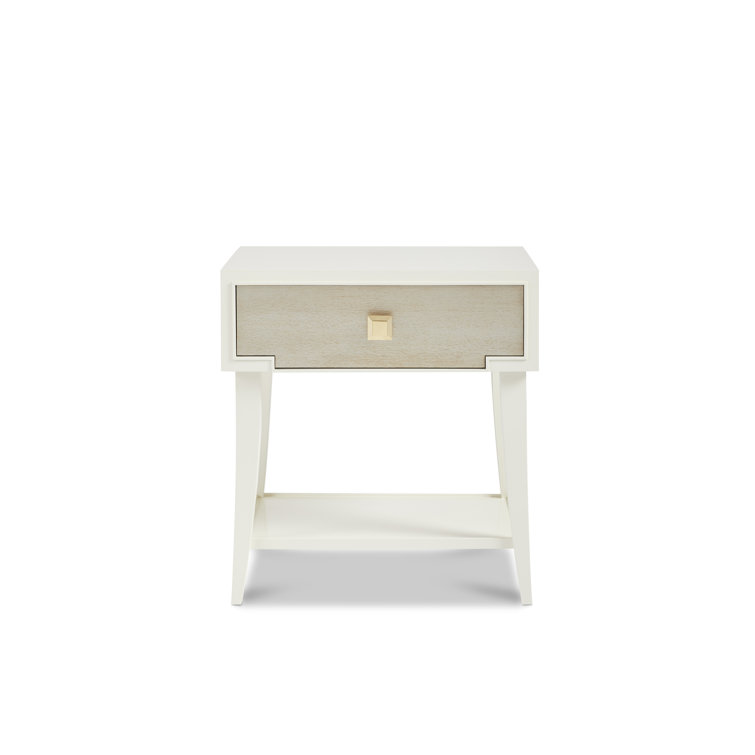 Hickory White Solid Wood End Table with Storage | Wayfair