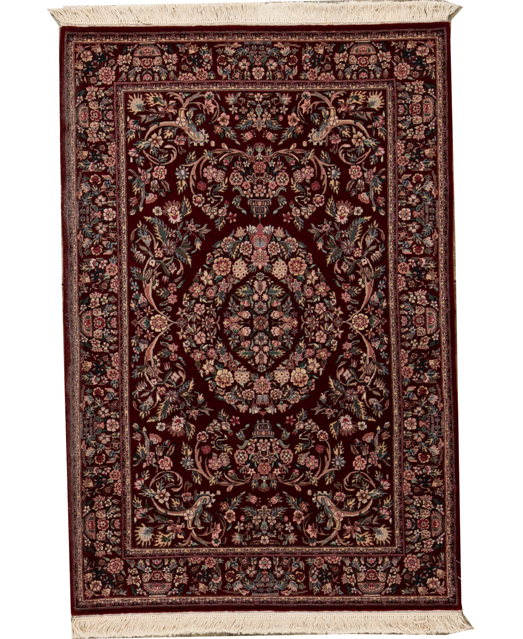 Bokara Rug Co., Inc. Hand-Knotted High-Quality Wine and Cream Area Rug ...