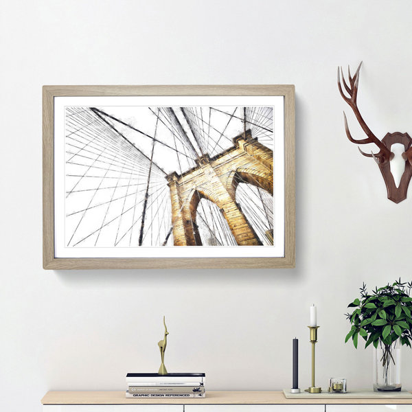 East Urban Home The Brooklyn Bridge in New York City - Picture Frame ...