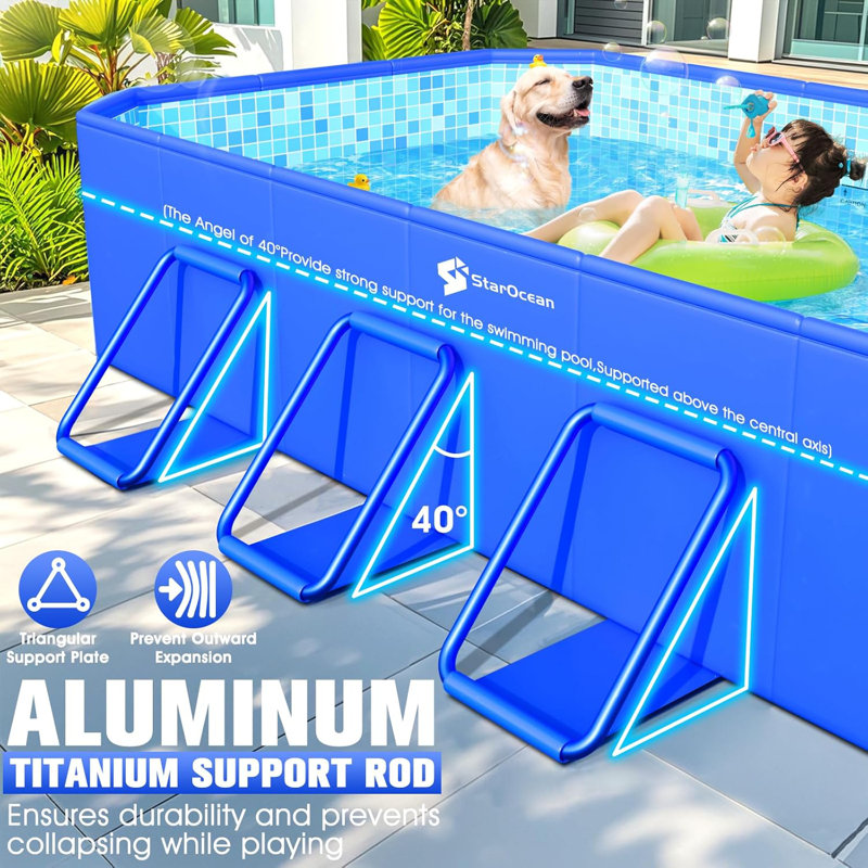 ATC CABINETS Foldable Pool,Large Non-Inflatable Swimming Pool For Kids ...