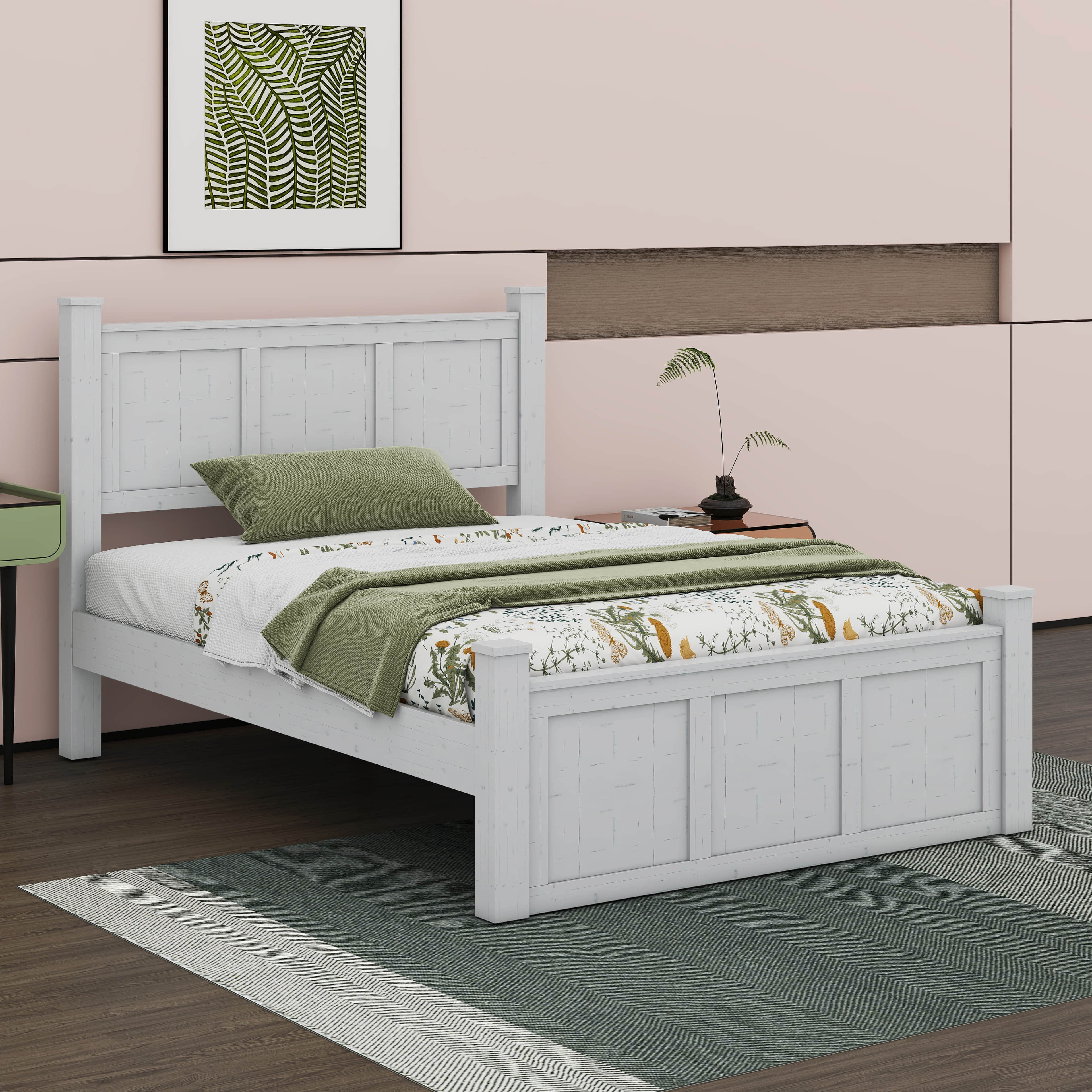 Lark Manor™ Queen Farmhouse Style Wood Panel Bed Frame Four Square ...