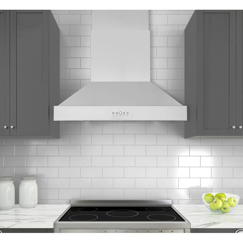 Ancona 36" Pro Series Wall-Mounted Pyramid Range Hood in Stainless ...