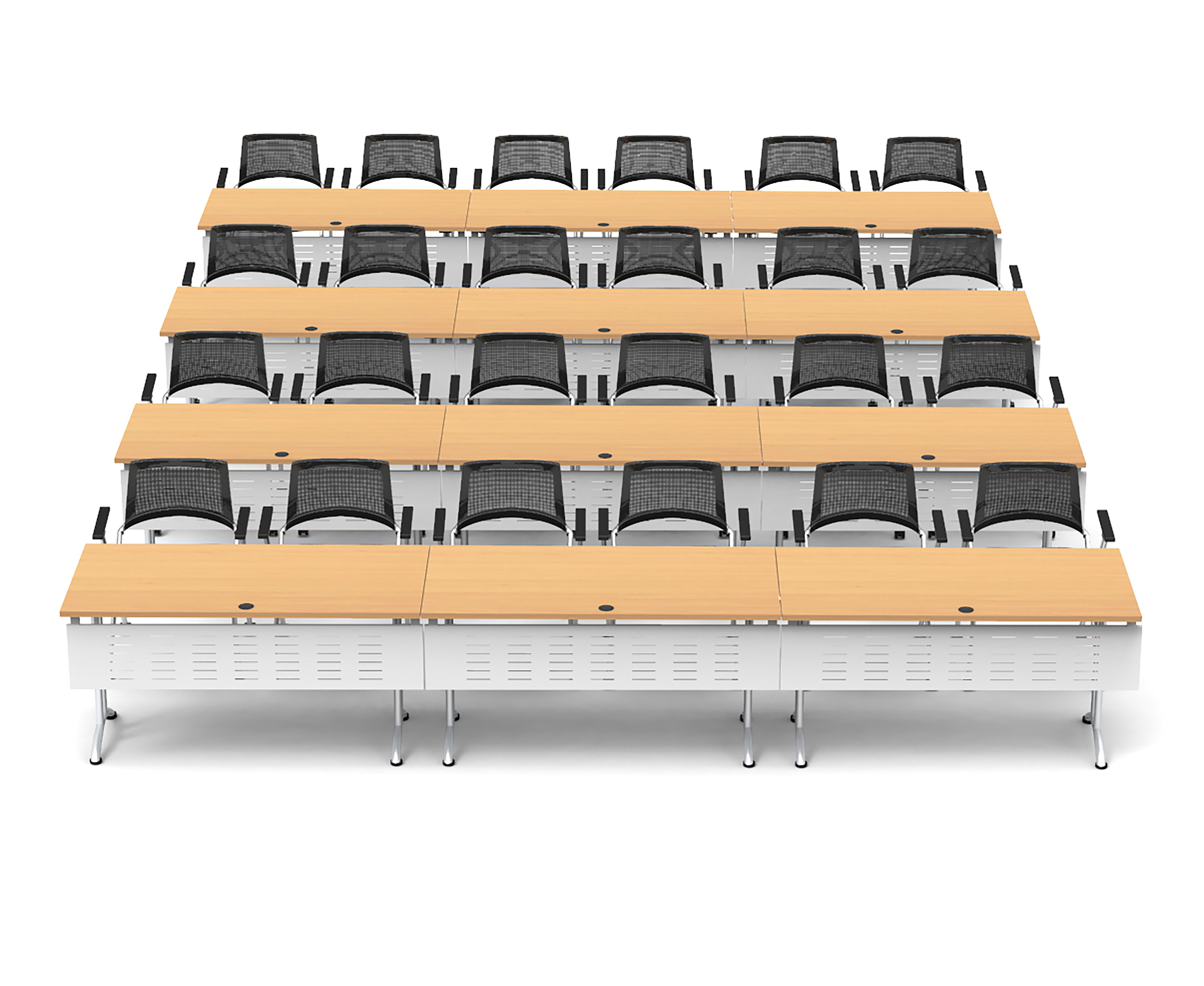 TeamWORK Tables 24 Person Training Meeting Seminar Tables with Modesty ...