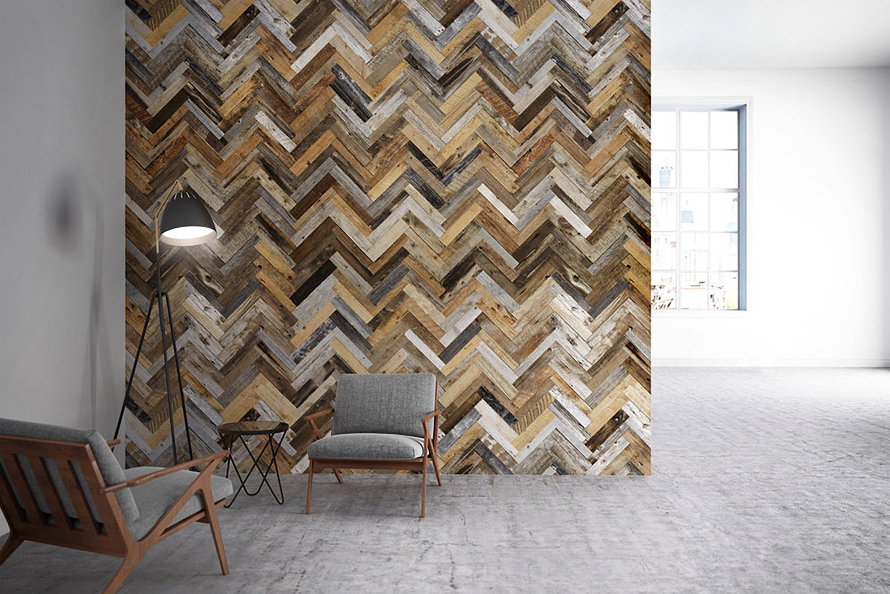 Stacked Wood Walls Heraldry 16.5" x 59.5" Solid Wood Wall Paneling in ...