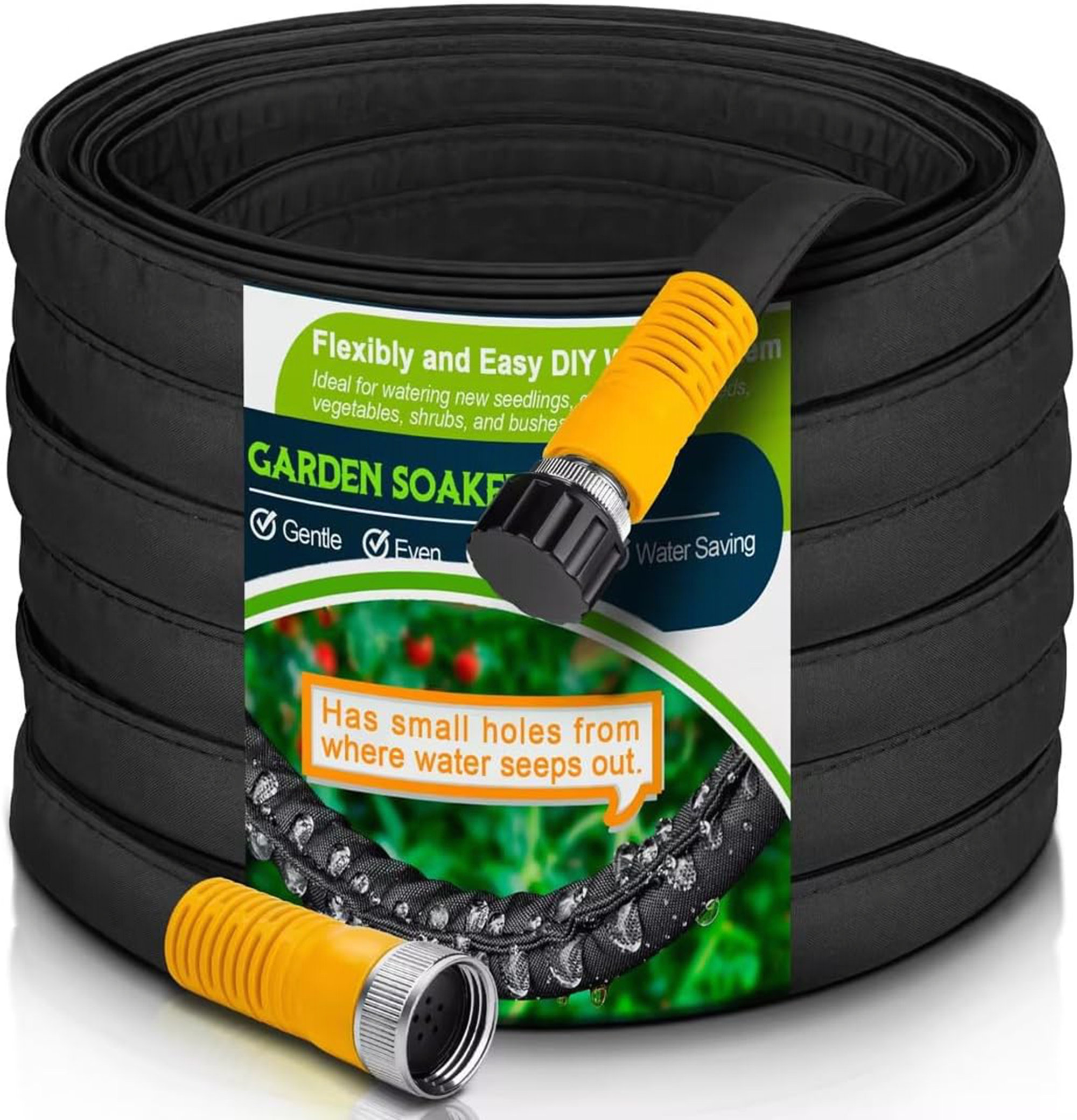 lingxuan 200FT Flat Garden Soaker Hose (50FT X 4Pack) - Flexible ...