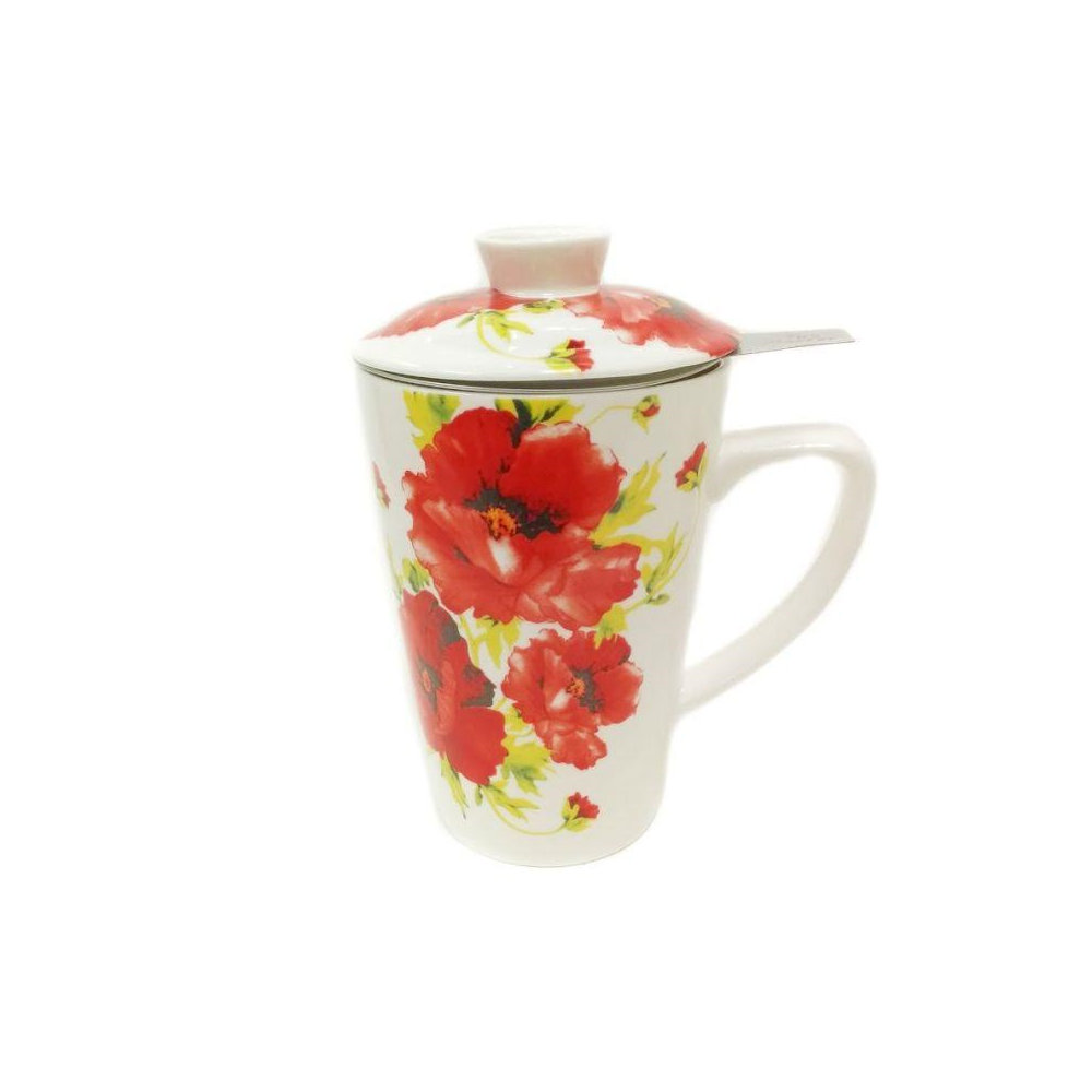 August Grove® Coppage Aqua Poppy Coffee Mug Set | Wayfair