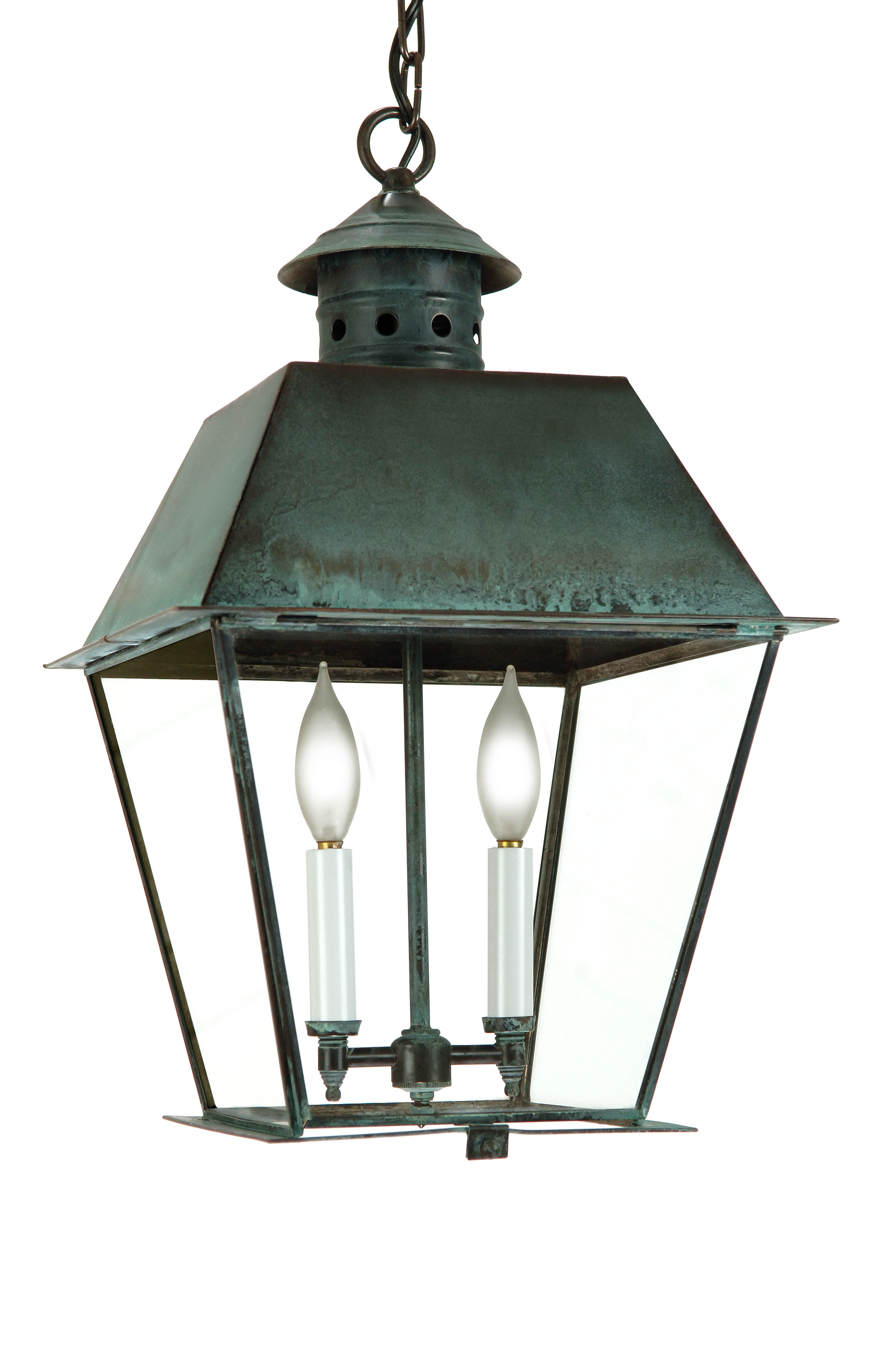 Fourteenth Colony Lighting 2 - Light Copper Verde Lantern Pendant | Wayfair