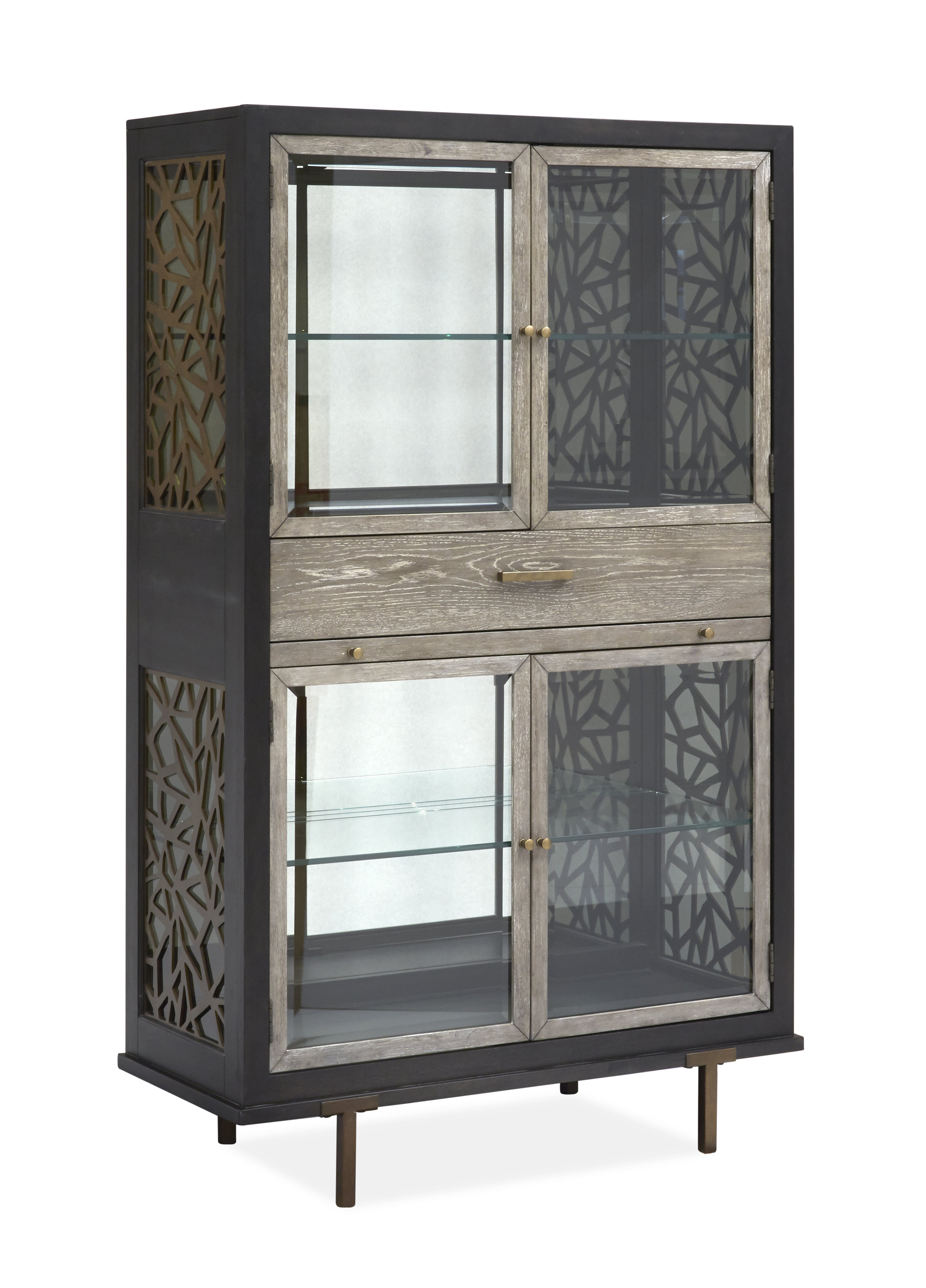 Wade Logan® Bahily Lighted Display Cabinet "& Reviews" | Wayfair