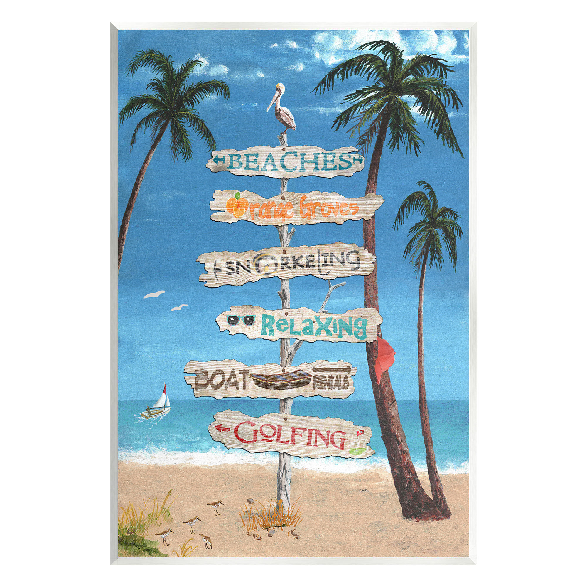 Stupell Industries Summer Fun Activities Wall Plaque Art by Gail Fraser ...