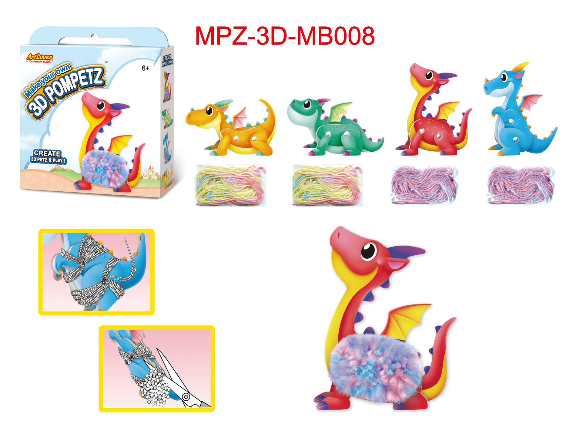 LCM Home Fashions 3D Pompetz - Dragon | Wayfair