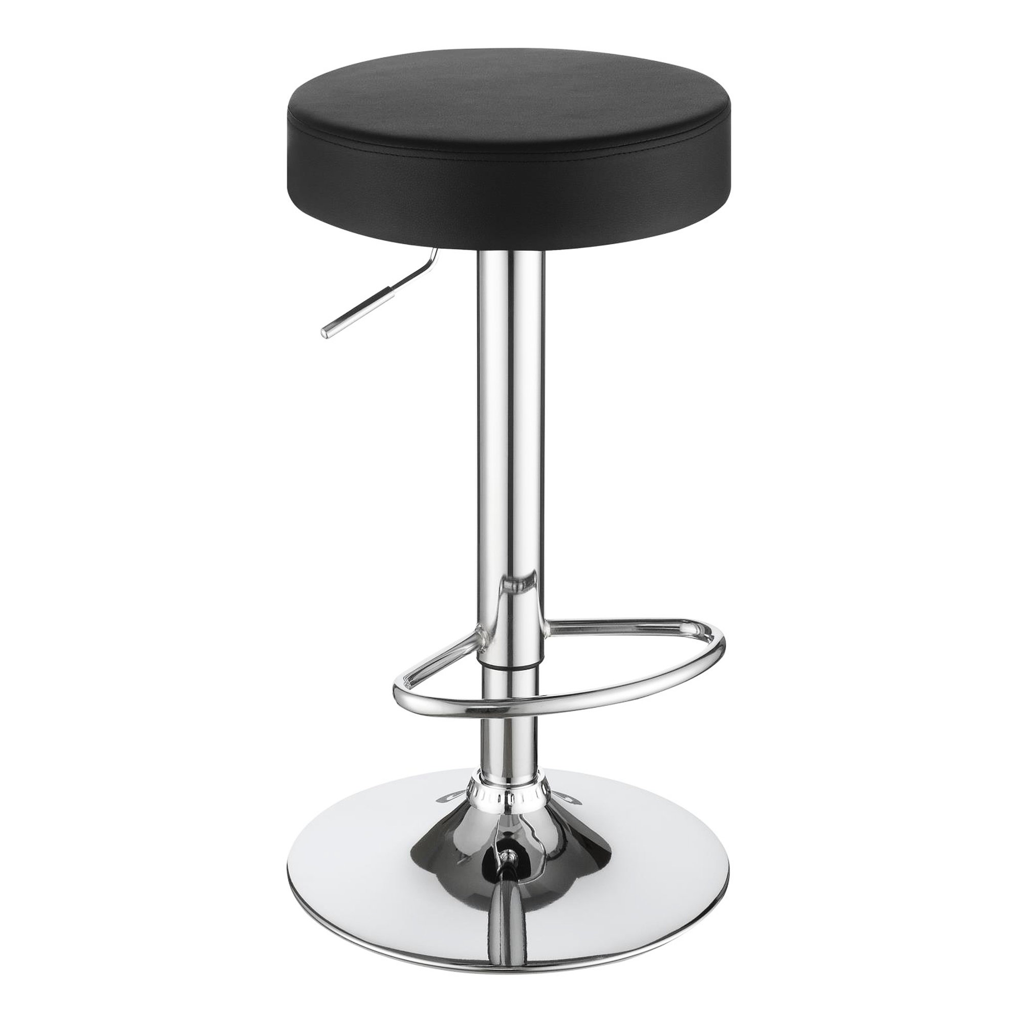 George Oliver Contemporary Adjustable Dining Chair - Black Padded, Base ...