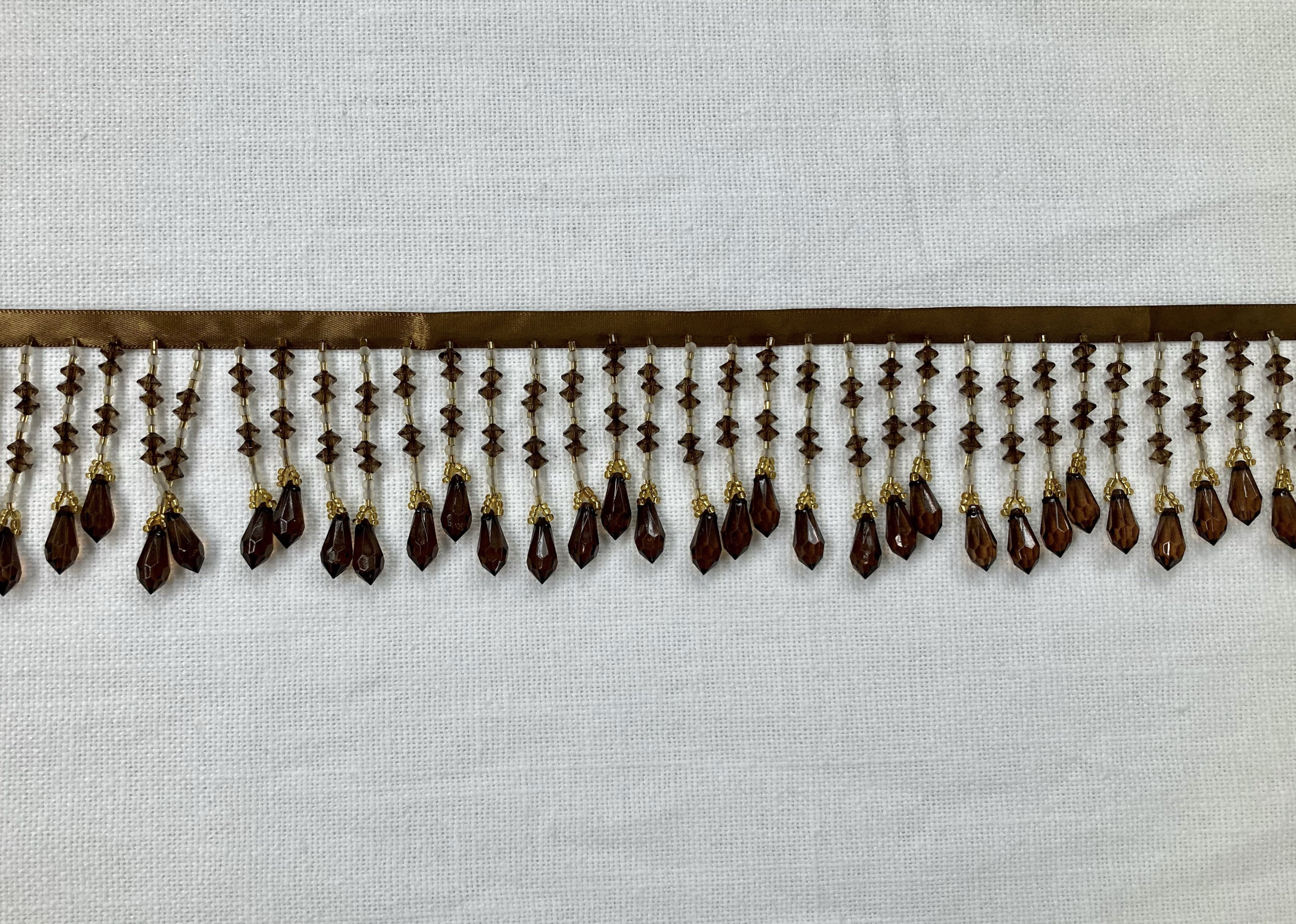 Rose Lace And Braid Crystal Beaded Fringe 3" Width Trim Lucite Beads ...