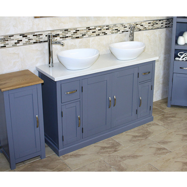 August Grove Regatta 1230mm Bathroom Vanity with Vessel Ceramic Basin ...