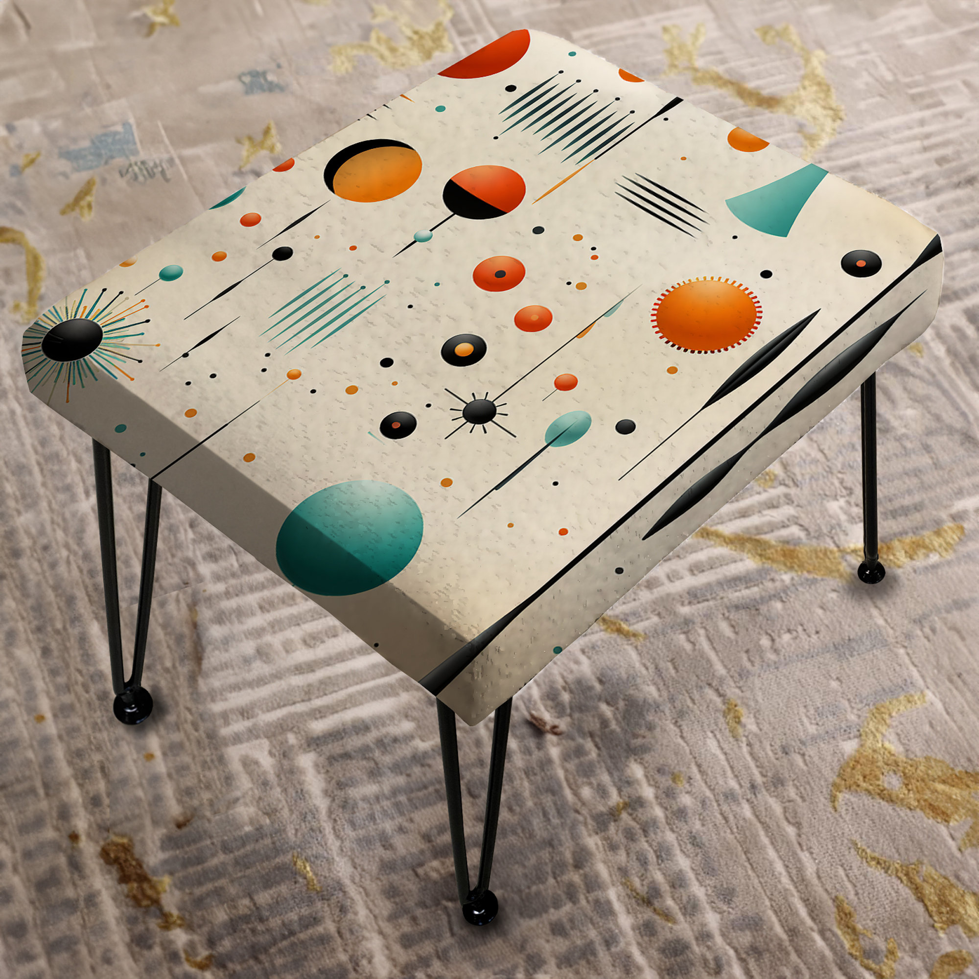 Design Art Beige Retro Modern Geometric Matrix - Geometric Rectangle ...