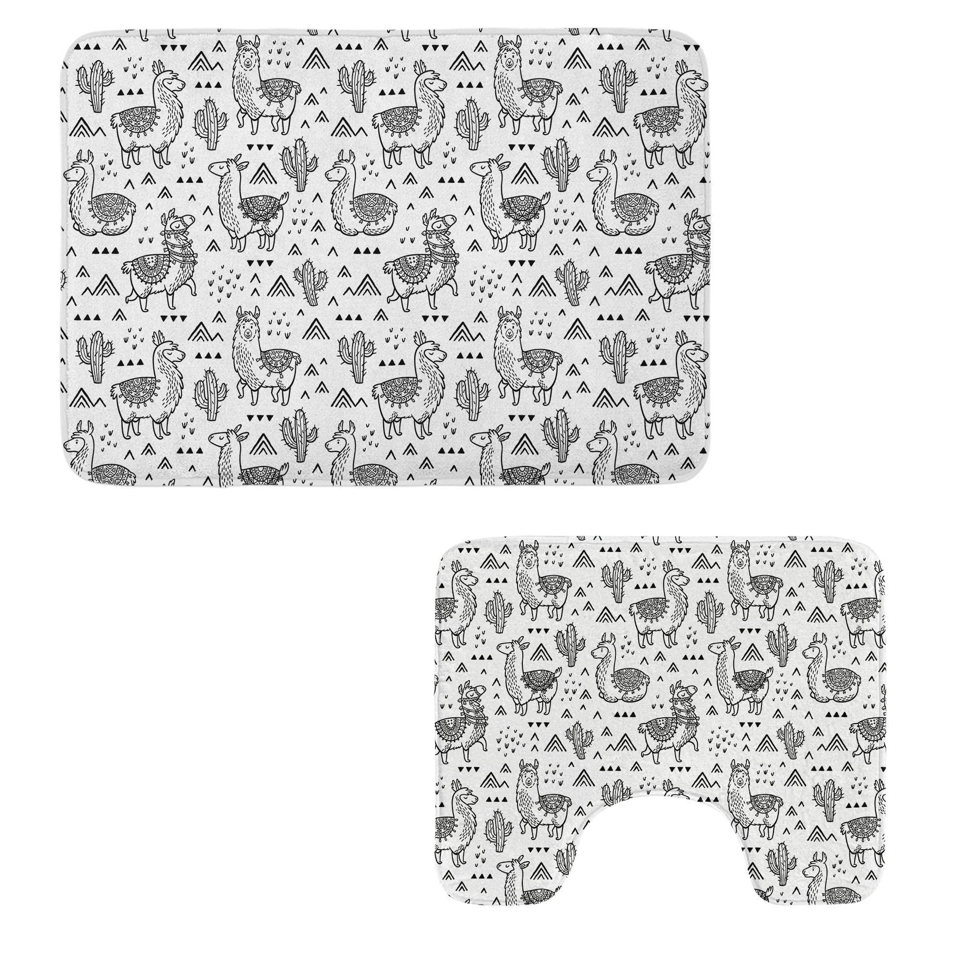 East Urban Home Llama Bathroom Rug Set 2 Pieces Rectangle & Contour ...