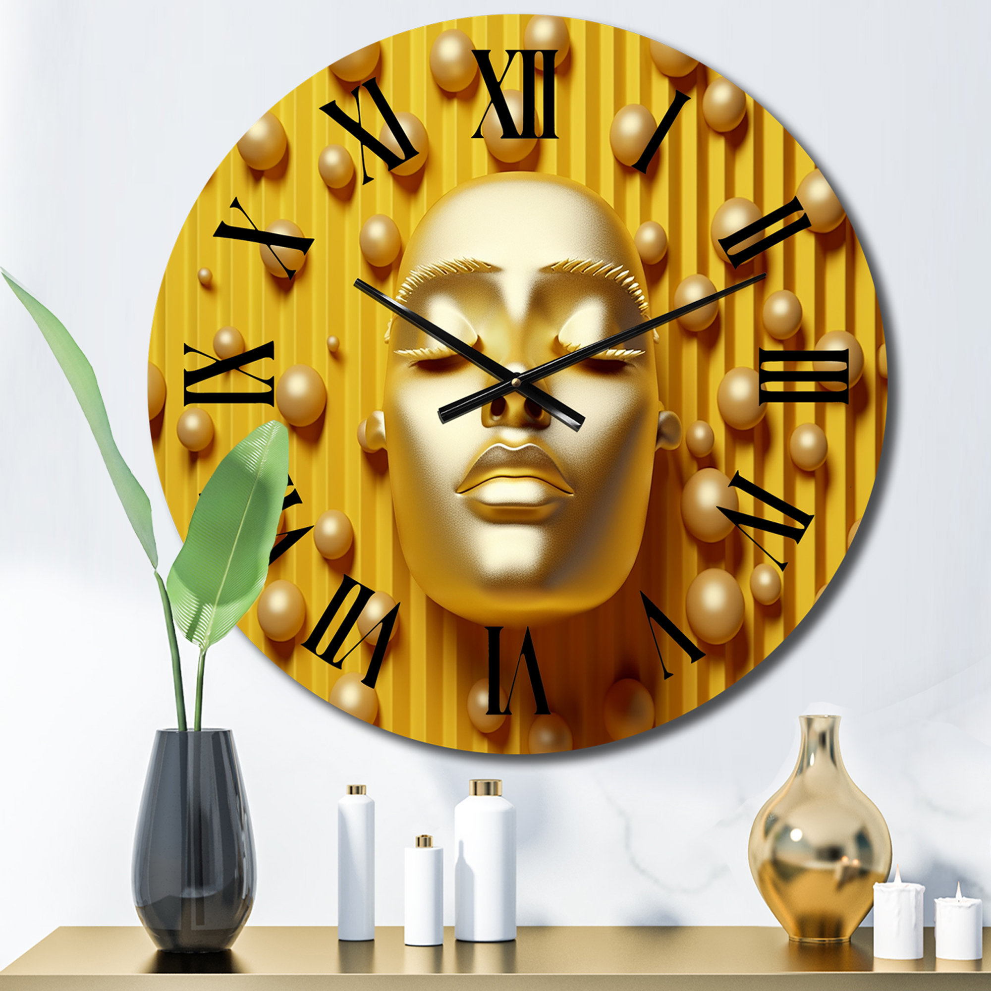 DesignArt Minimalism Golden Sculpture Sci-Fi Woman IV - Woman Sci-Fi ...