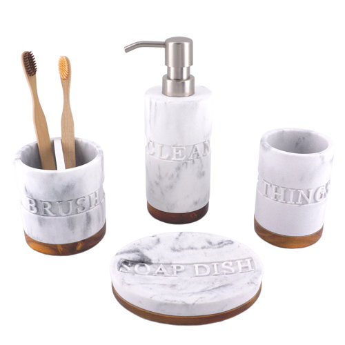 Wrought Studio Dorlean 4 Piece Bathroom Accessory Set & Reviews | Wayfair