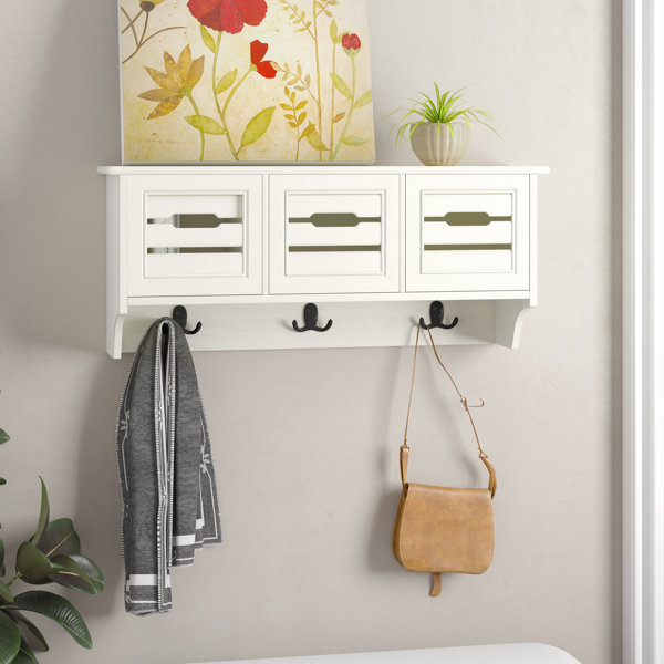 Red Barrel Studio® Xamir 3 - Hook Wall Mounted Coat Rack with Storage ...