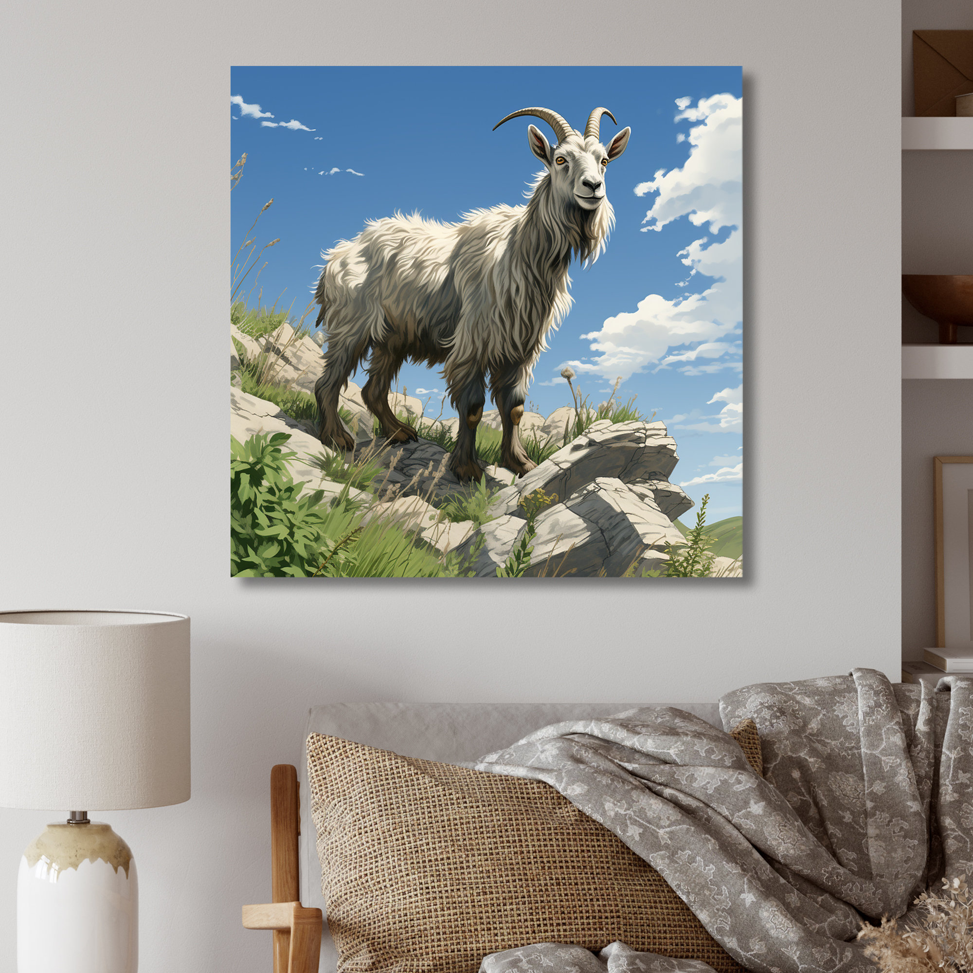 Lark Manor Mountain Goat Portrait Adventure - Goat Animal Metal Wall ...