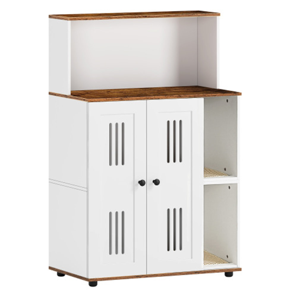 Tucker Murphy Pet™ Double Litter Box Enclosure with Shelve, Cat Litter ...