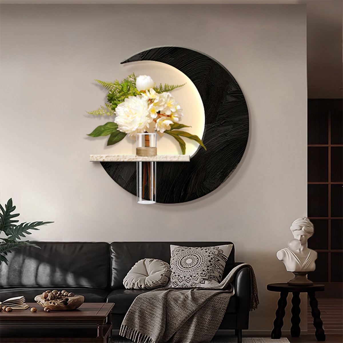 mingjingxing Black Free Form Sandstone Wall art | Wayfair