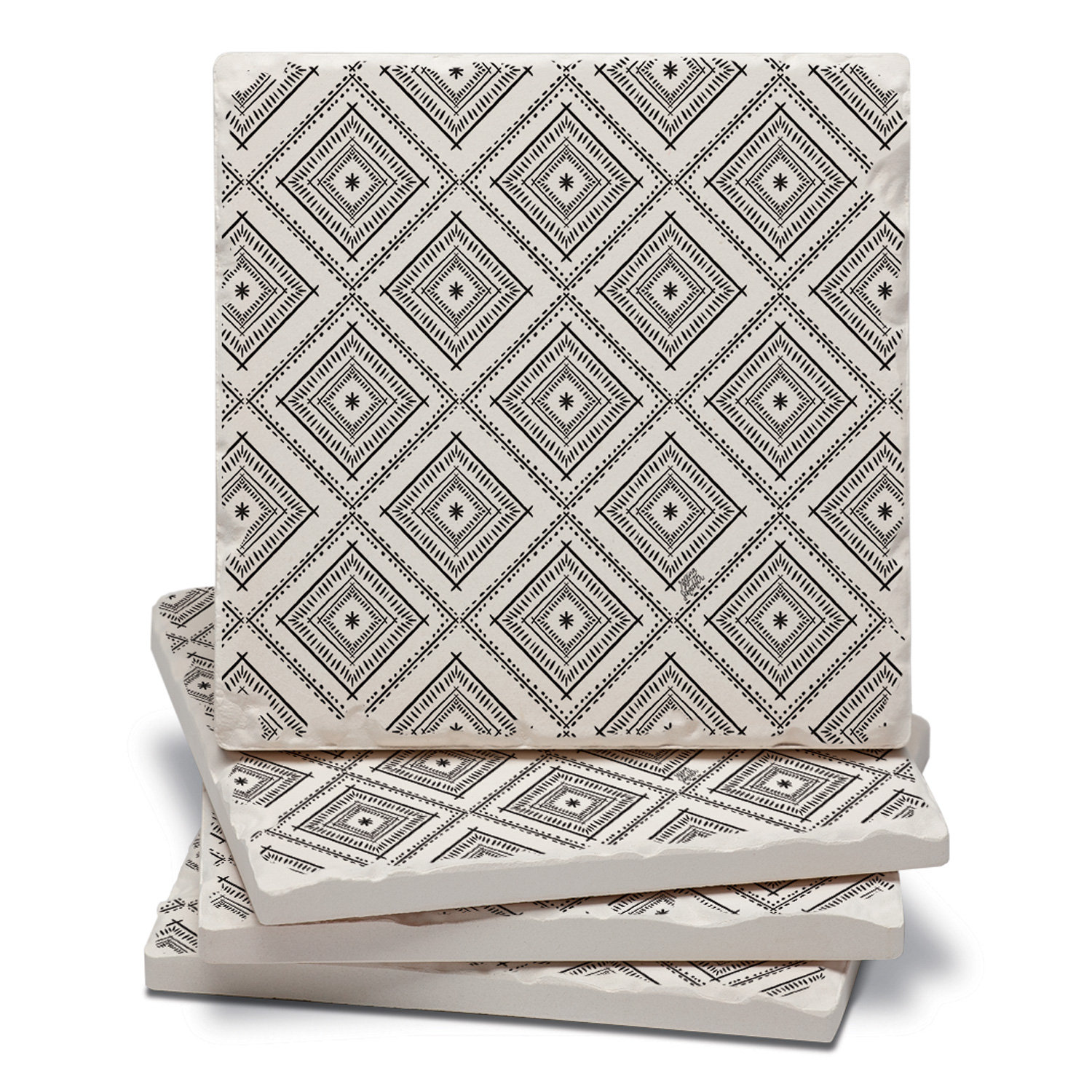 Ophelia & Co. Botanical Farmhouse 4 Pack Tumbled Tile Stone Coasters ...