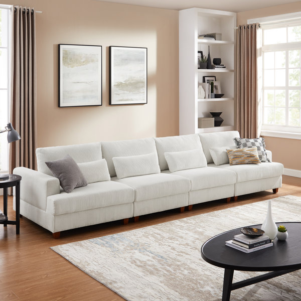 Latitude Run® Genaveve 147'' WUpholstered Sliding Back Modular Sofa ...