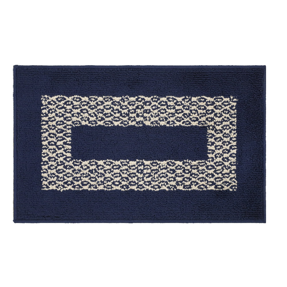 Ebern Designs Performance Navy Blue Machine Washable Rug | Wayfair
