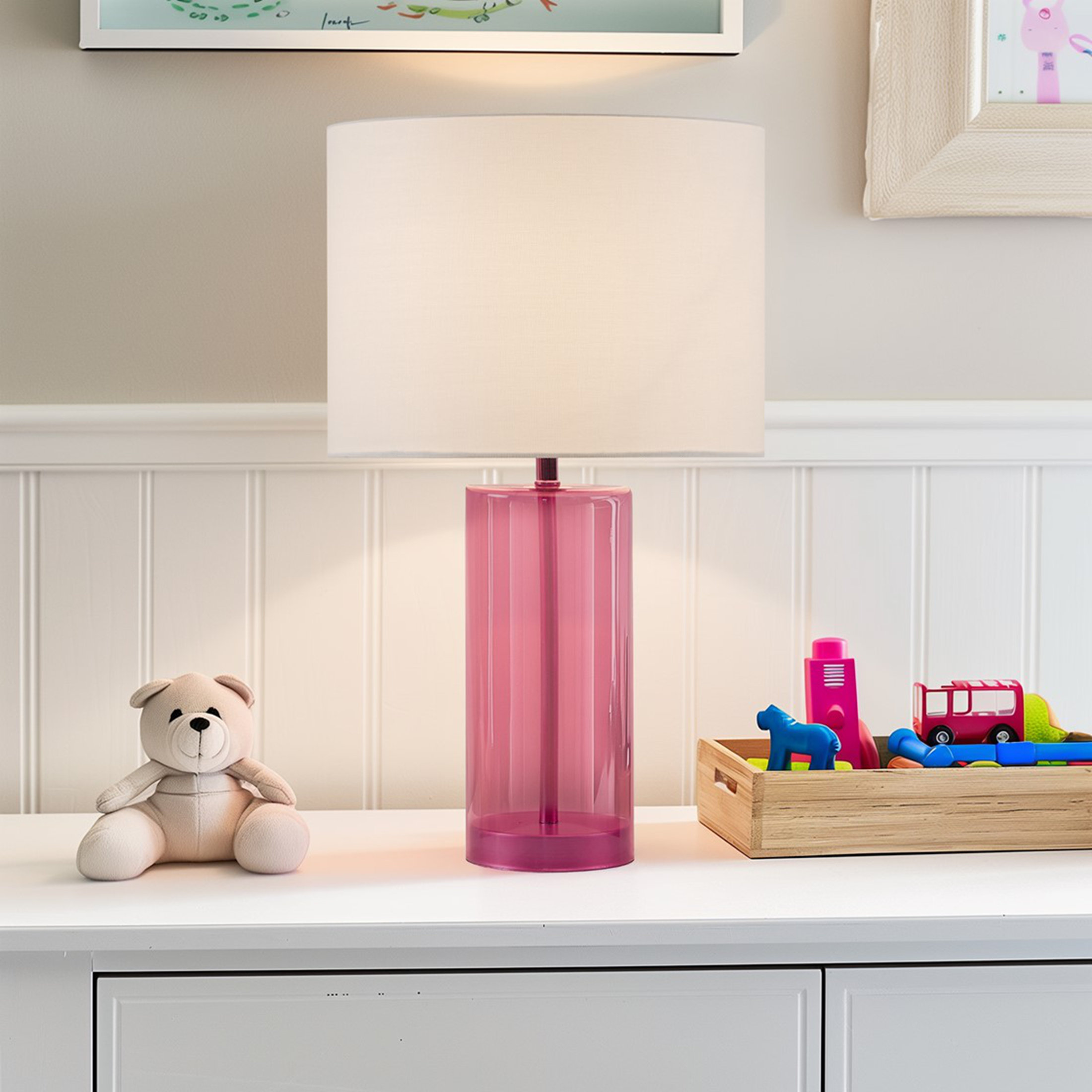 Latitude Run® Pink Glass Table Lamp | Wayfair