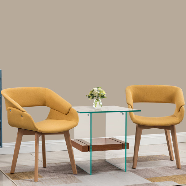 Ivy Bronx Isabeth 20''Modern Narrow Glass End Table,Clear Couch Sofa ...