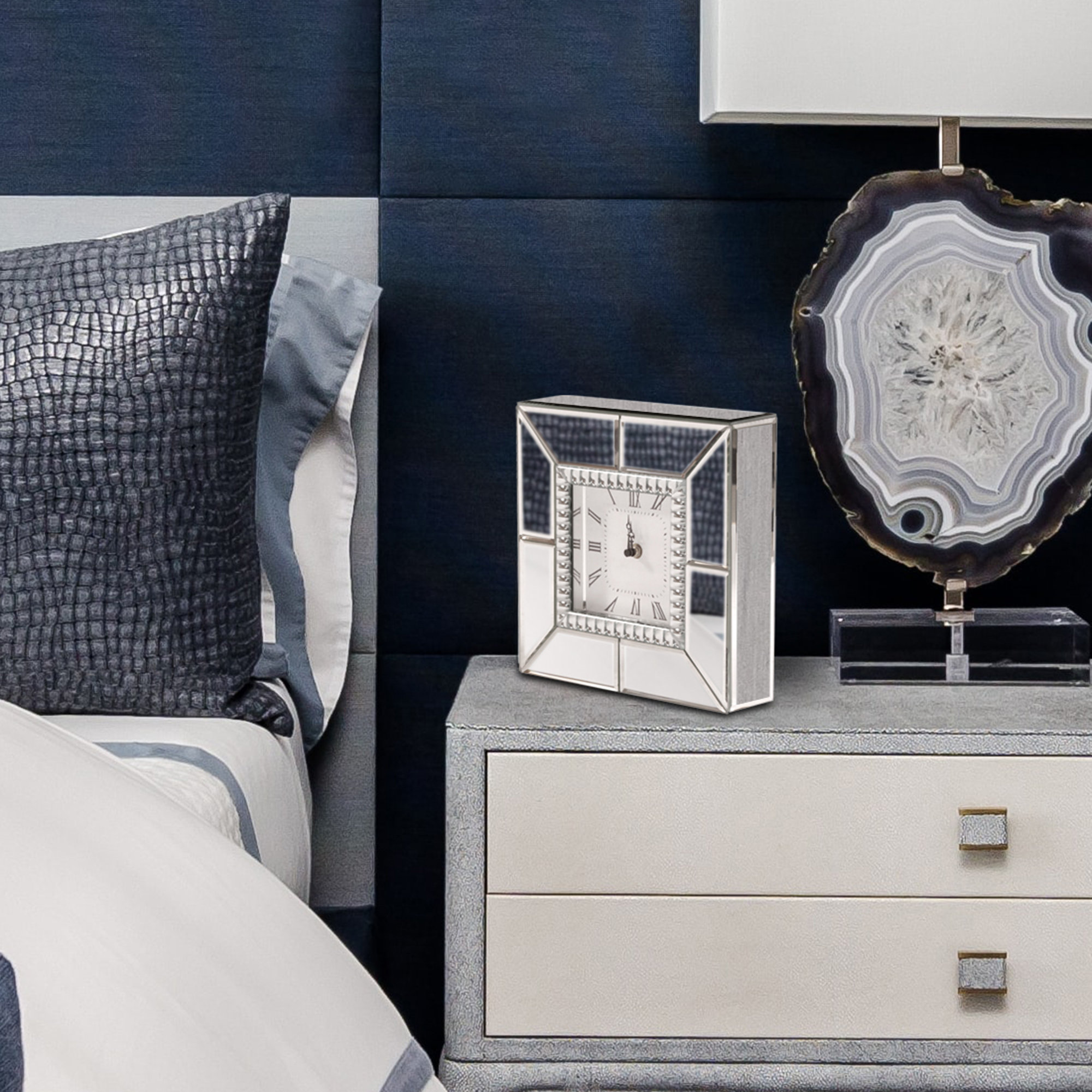 House of Hampton® Mirror Electric Tabletop Clock in & Reviews | Wayfair