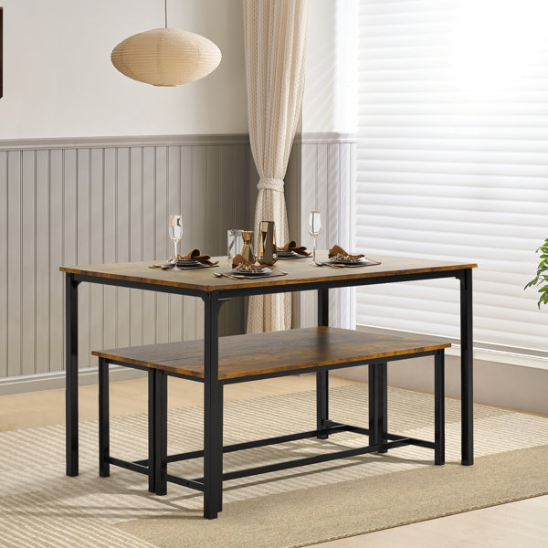 17 Stories Dining Table Set For 4-6, Ultra-Long Kitchen Table With 2 ...