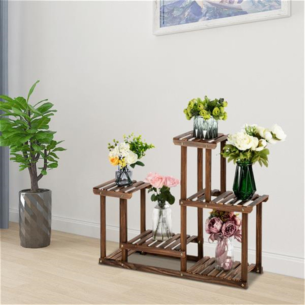 Latitude Run® Title: 4-Layer Pine Wood Plant Stand - Stable and Stylish ...