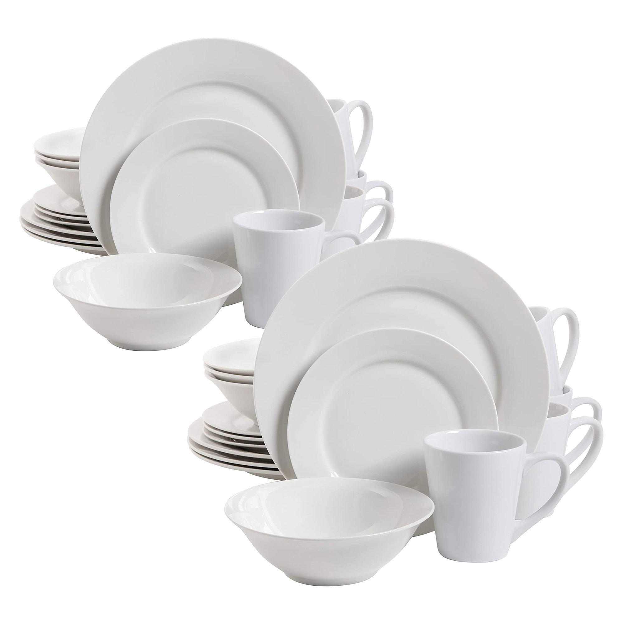 Gibson Porcelain Zen Buffet 16 Piece Round Full Dinnerware Set, White ...