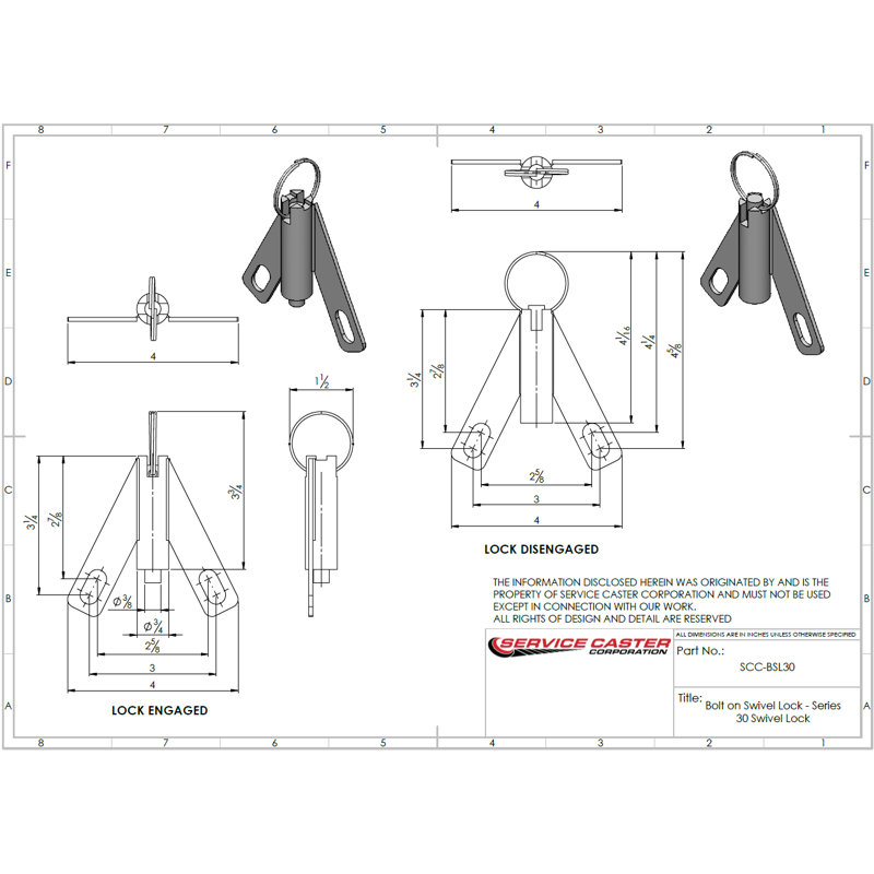 Service Caster Bolt-on Swivel Lock | Wayfair