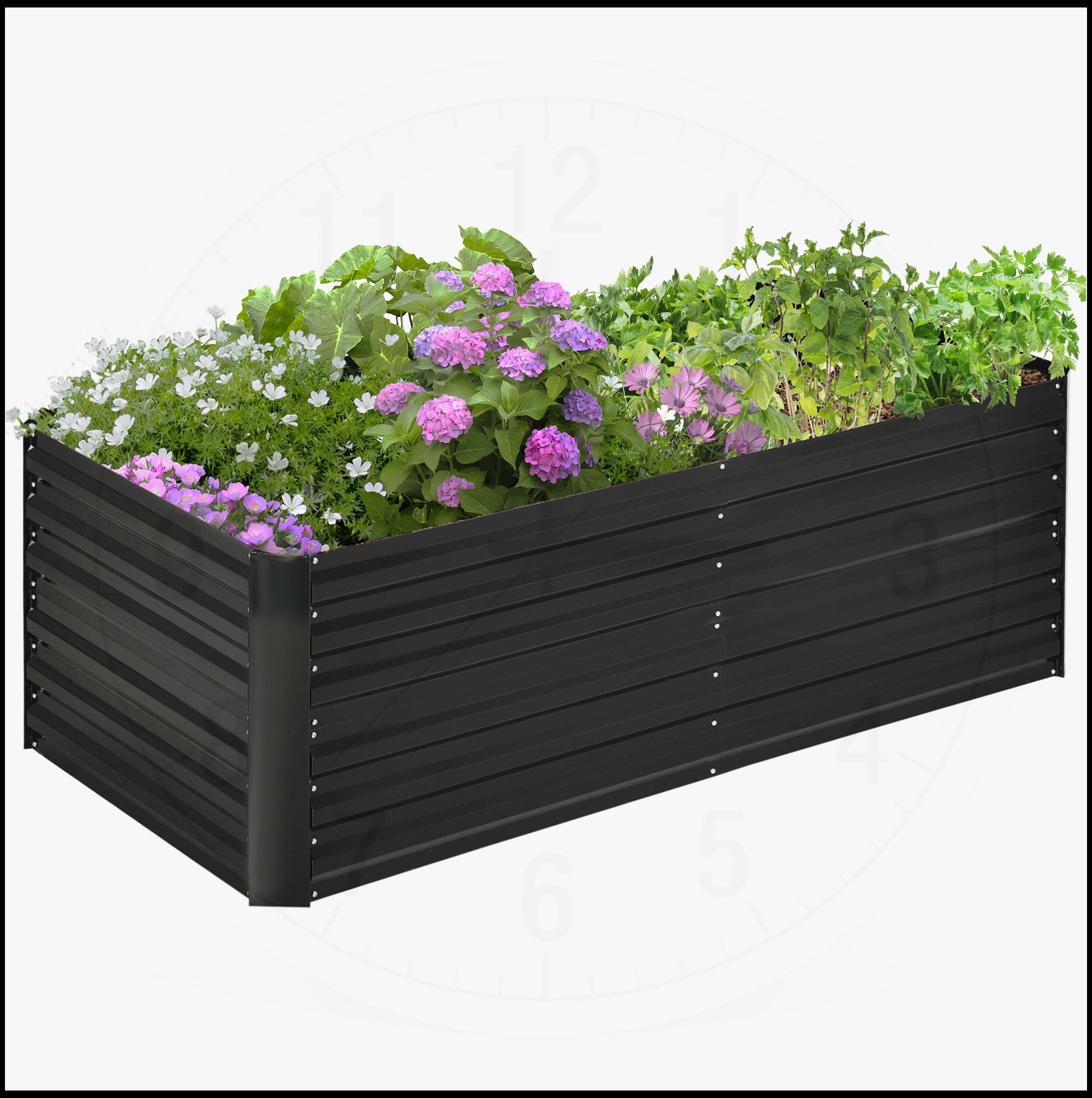 Arlmont & Co. Galvanized Raised Garden Bed Kit with Reinforcing Bars ...