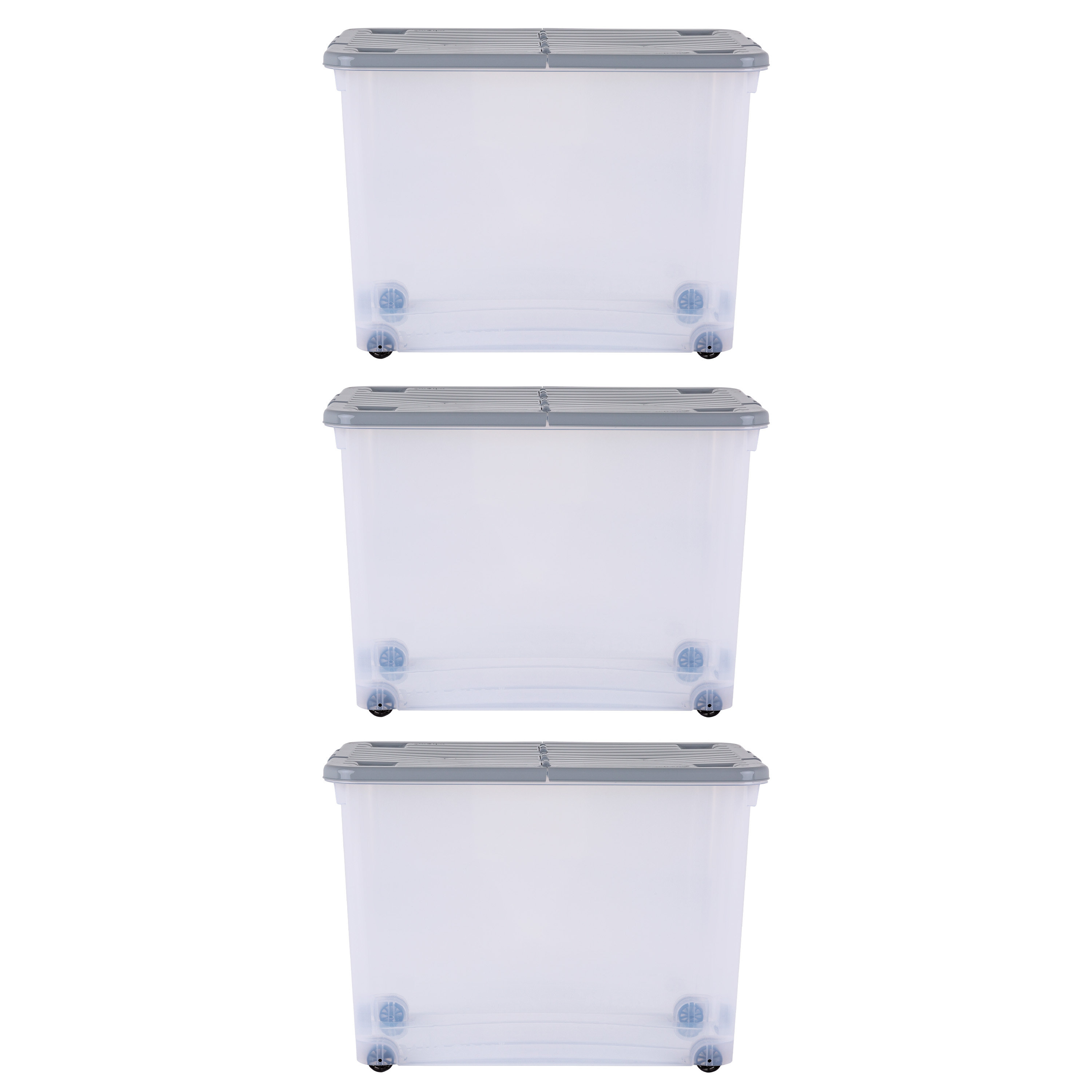 Wham 80L Box with Wheels & Folding Lid - Clear/Cool Grey | Wayfair.co.uk