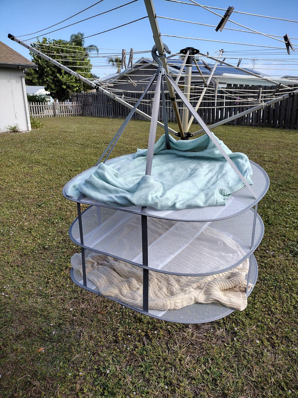 Rebrilliant 3-Tier Folded Mesh Clothes Hanging Dryer Sweater Drying ...