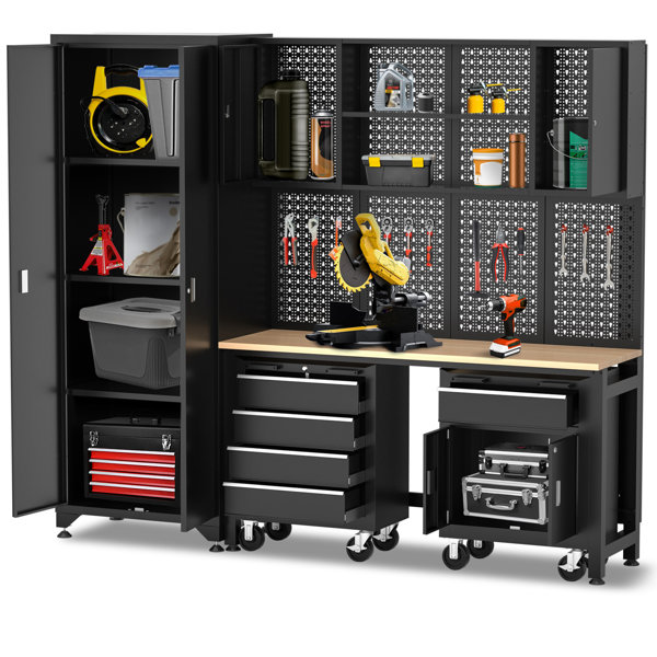 WFX Utility™ 6 Piece Garage Cabinets Storage System: Includes Steel ...