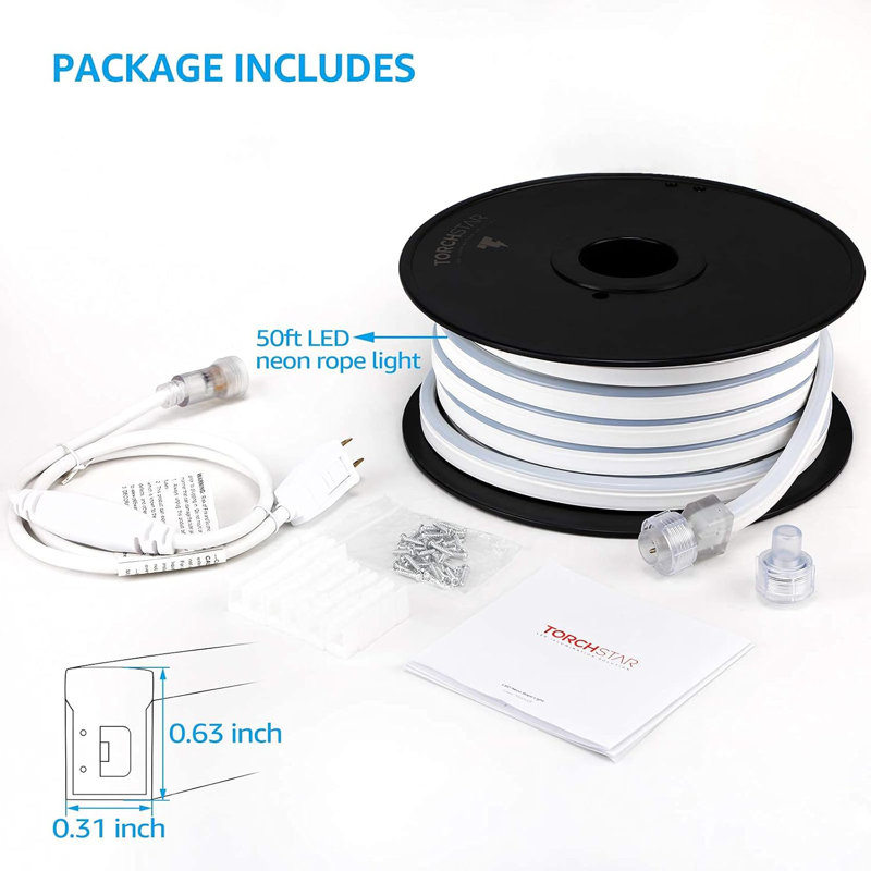 The Holiday Aisle® 50FT LED Rope Lights Outdoor, IP67 Waterproof, AC ...