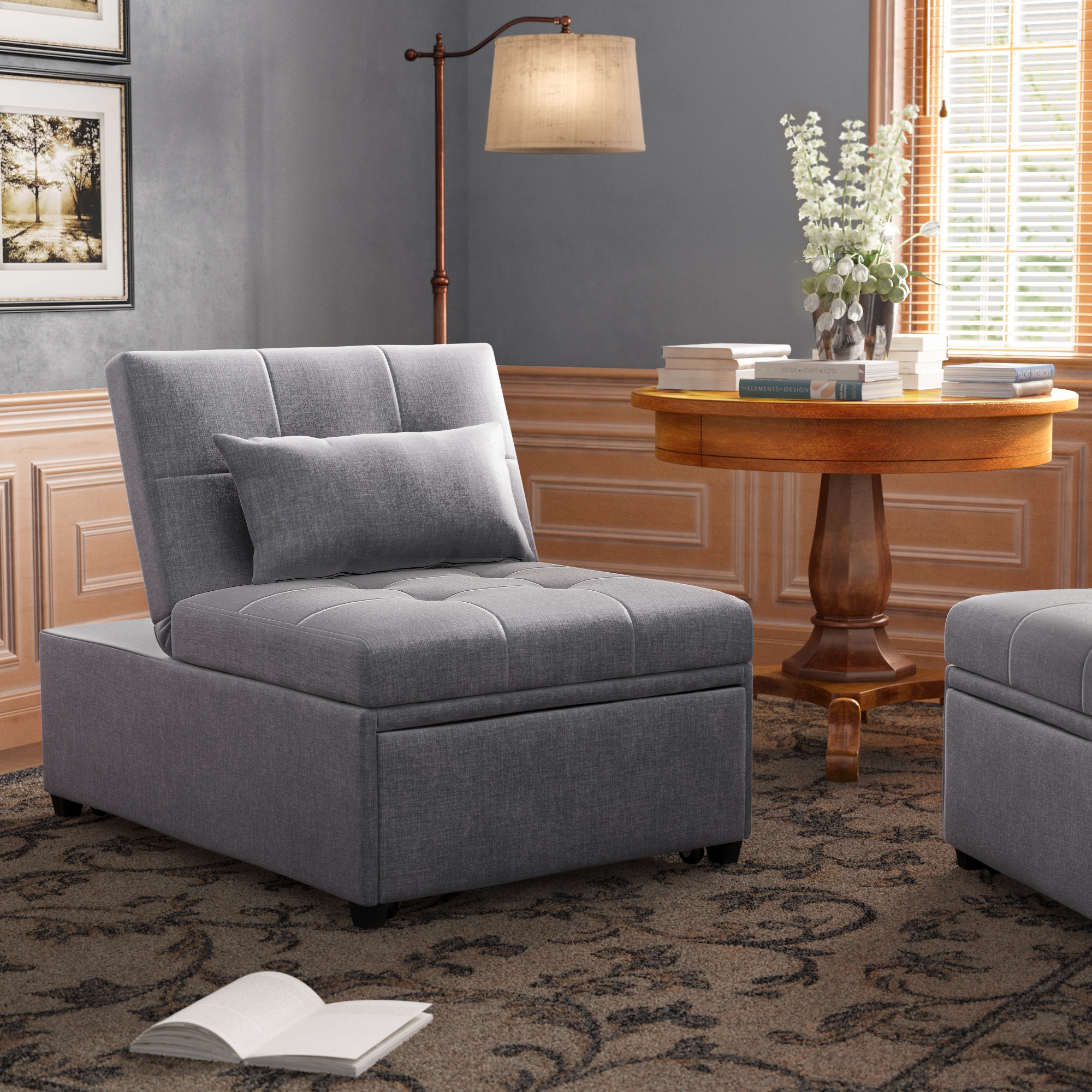 Lark Manor™ Hulse 3-In-1 Upholstered Convertible Sleeper Chair ...