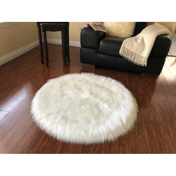 Union Rustic Whitner Faux Sheepskin Solid Color Rug & Reviews | Wayfair
