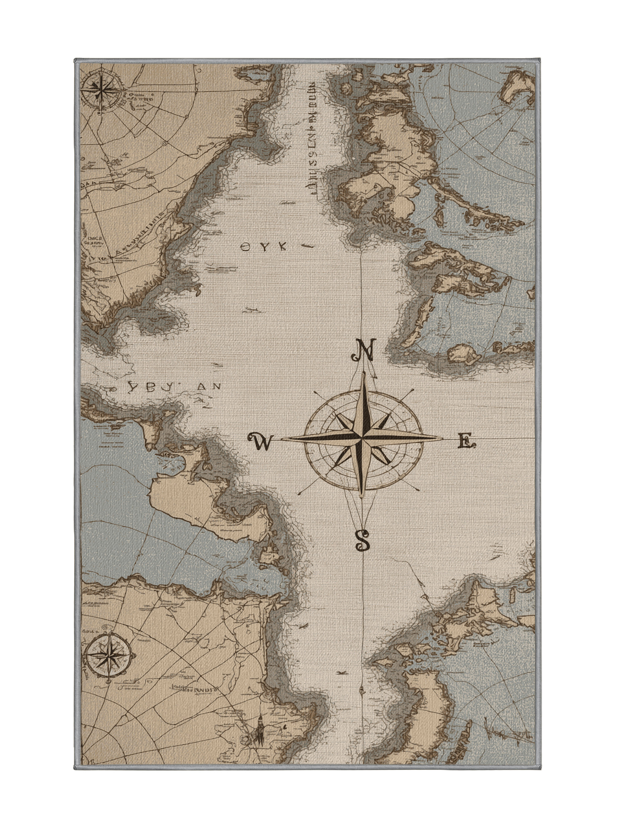 Longshore Tides Washable Nautical Map Plus Coastal Area Rug | Wayfair