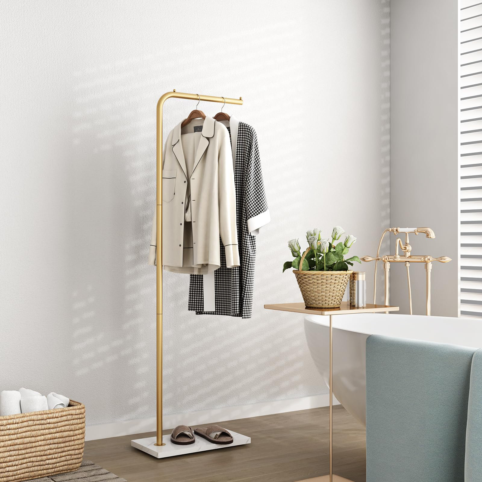 Mercer41 Metal Gold Coat Racks, Standing Coat Rack With Heavy Base ...