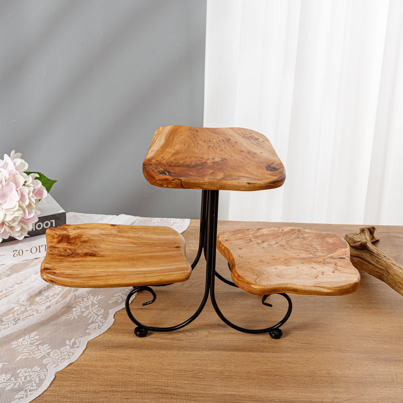 Loon Peak® Floyde Wood Tiered Stand | Wayfair