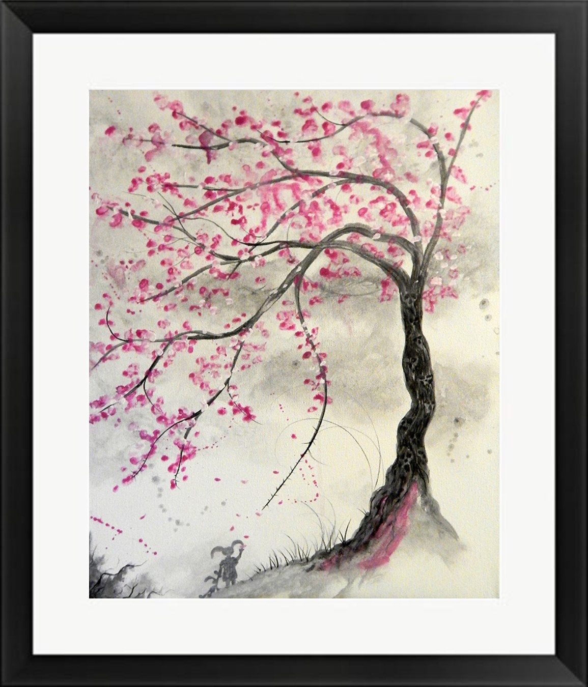 Single Cherry Blossom Painting