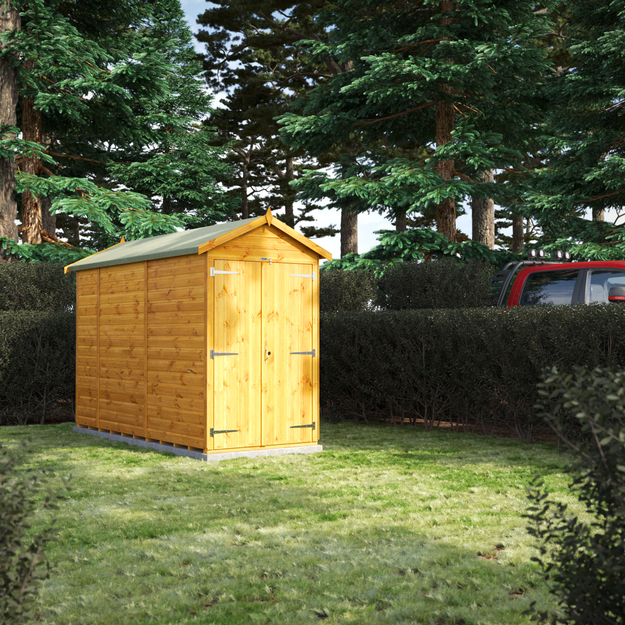 Powersheds 10 x 4ft Timber Tongue & Groove Windowless Garden Shed ...