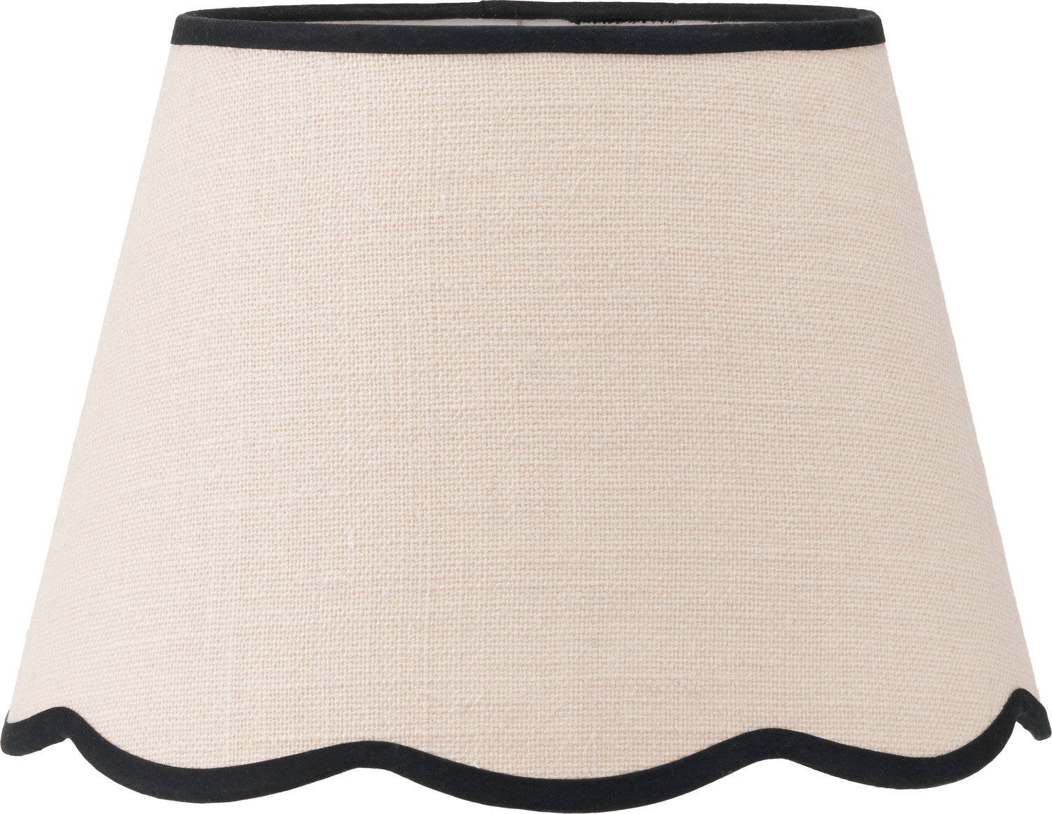 World Menagerie Tabitha 45cm Cream Jute Scalloped Edge Tapered Lamp ...